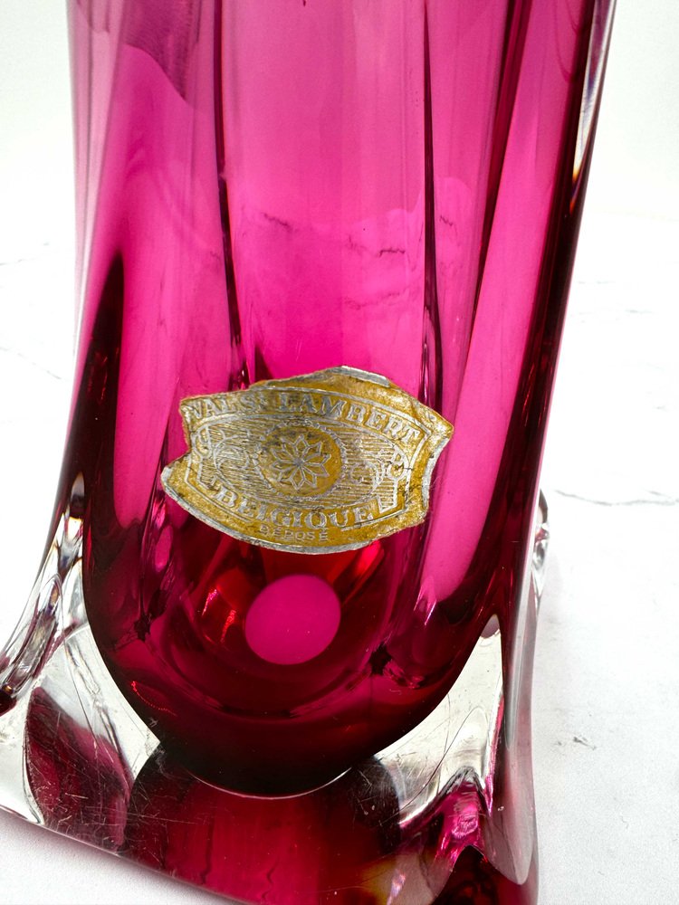 Lila Tischlampe von Val Saint Lambert bei Pamono kaufen