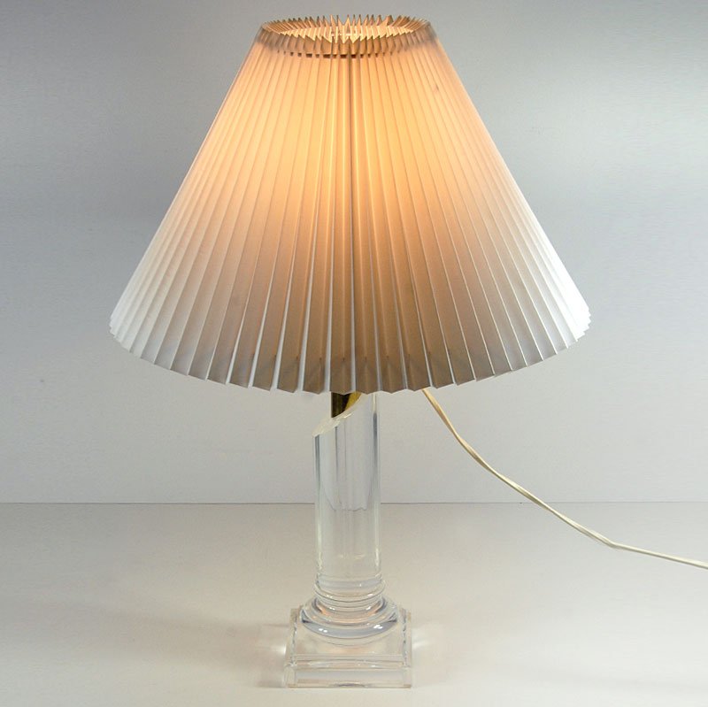 French Acrylic Column Table Lamp, 1990s for sale at Pamono