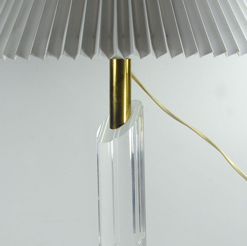 French Acrylic Column Table Lamp, 1990s for sale at Pamono