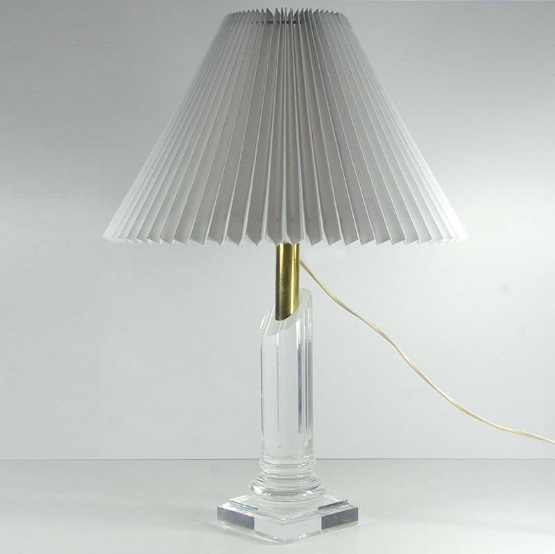 French Acrylic Column Table Lamp, 1990s for sale at Pamono