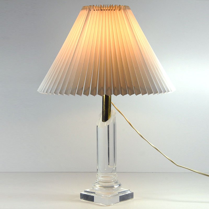 French Acrylic Column Table Lamp, 1990s for sale at Pamono