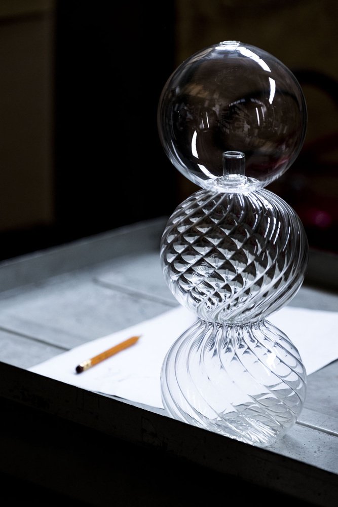 Calabaza Clear Glass Bottle by Kanz Architetti for Kanz for sale at Pamono