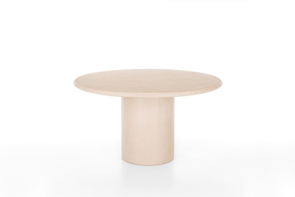 Round Natural Plaster Dining Table by Isabelle Beaumont for sale at Pamono