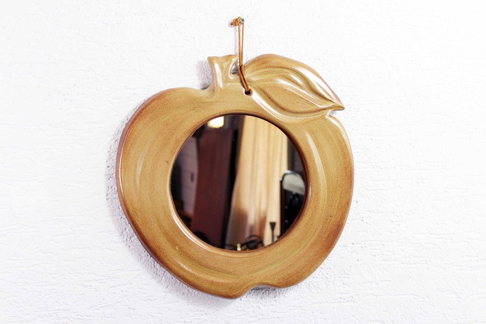 Vintage Ceramic Apple Mirror, 1970s for sale at Pamono