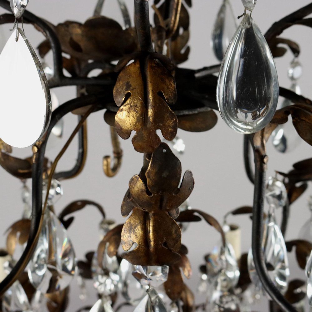 Sheet Metal and Glass chandelier for sale at Pamono