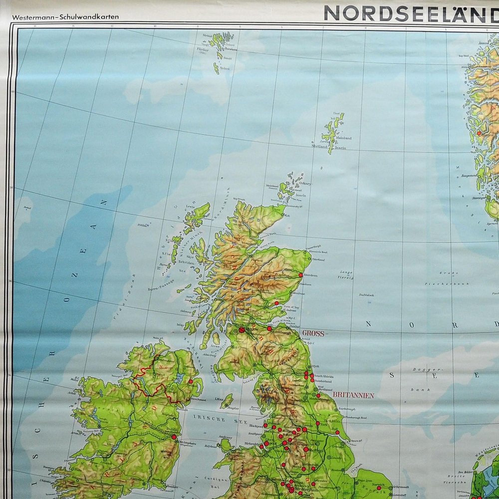 Europe Mural Map, 1970s for sale at Pamono