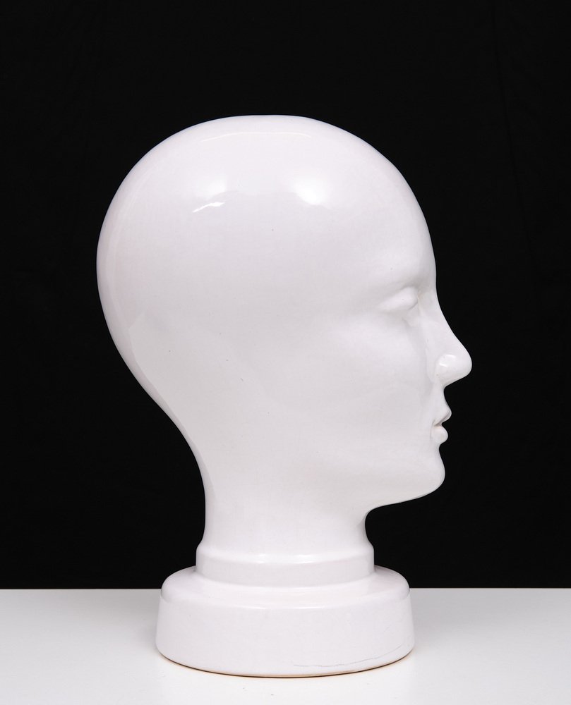 West German White Ceramic Pottery Head, 1970s for sale at Pamono
