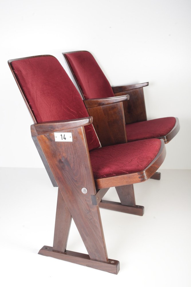 Mid-Century Beech Wood Cinema Bench by Ton, 1970s for sale at Pamono