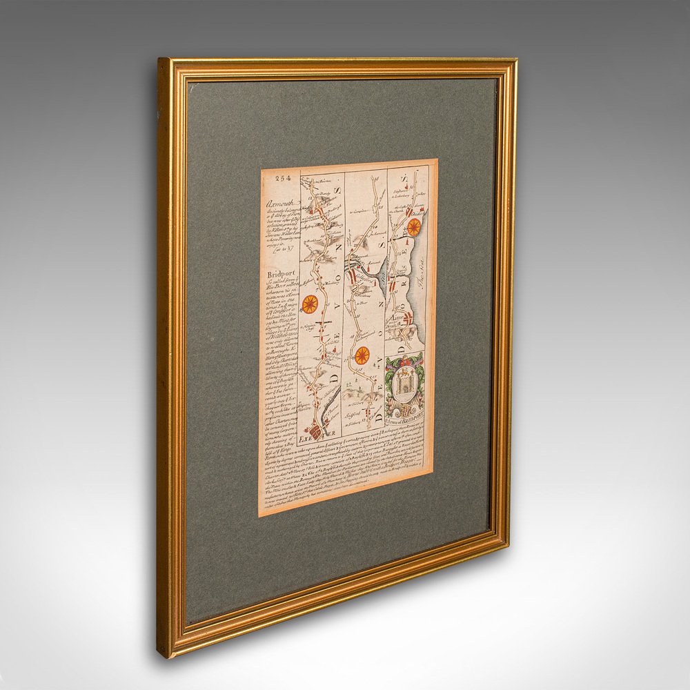 Antique English Chart of Devon for sale at Pamono