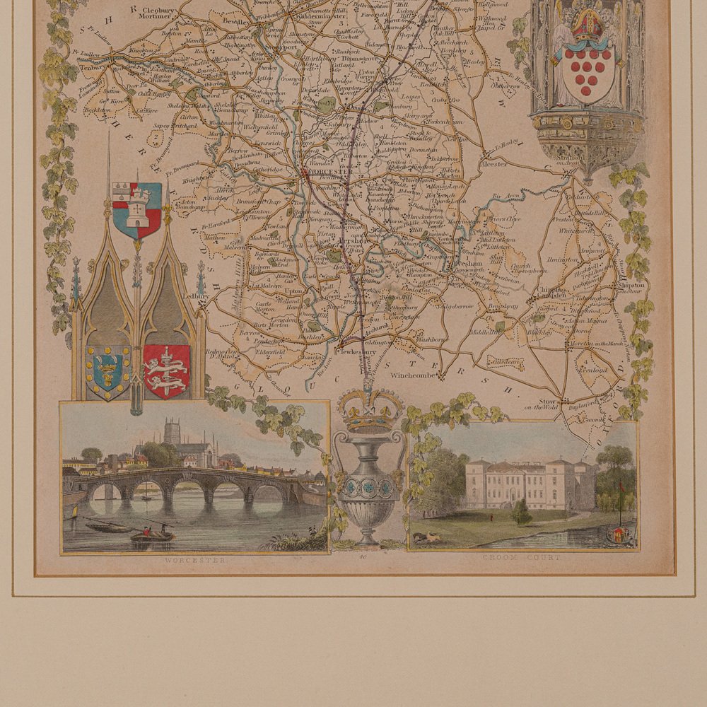 Antique Lithography Map for sale at Pamono