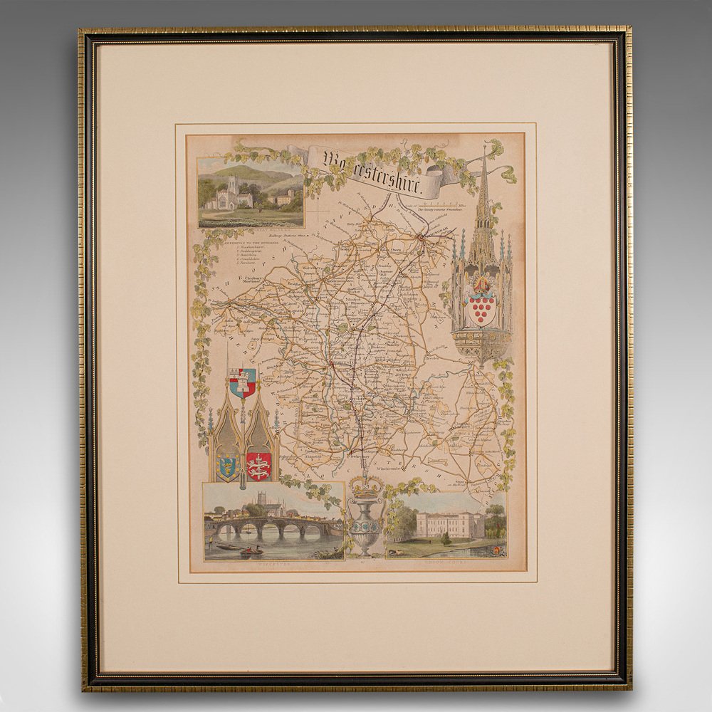 Antique Lithography Map for sale at Pamono