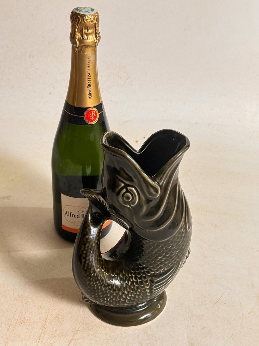 English Fish Pitcher in Green Grey, 1950 for sale at Pamono