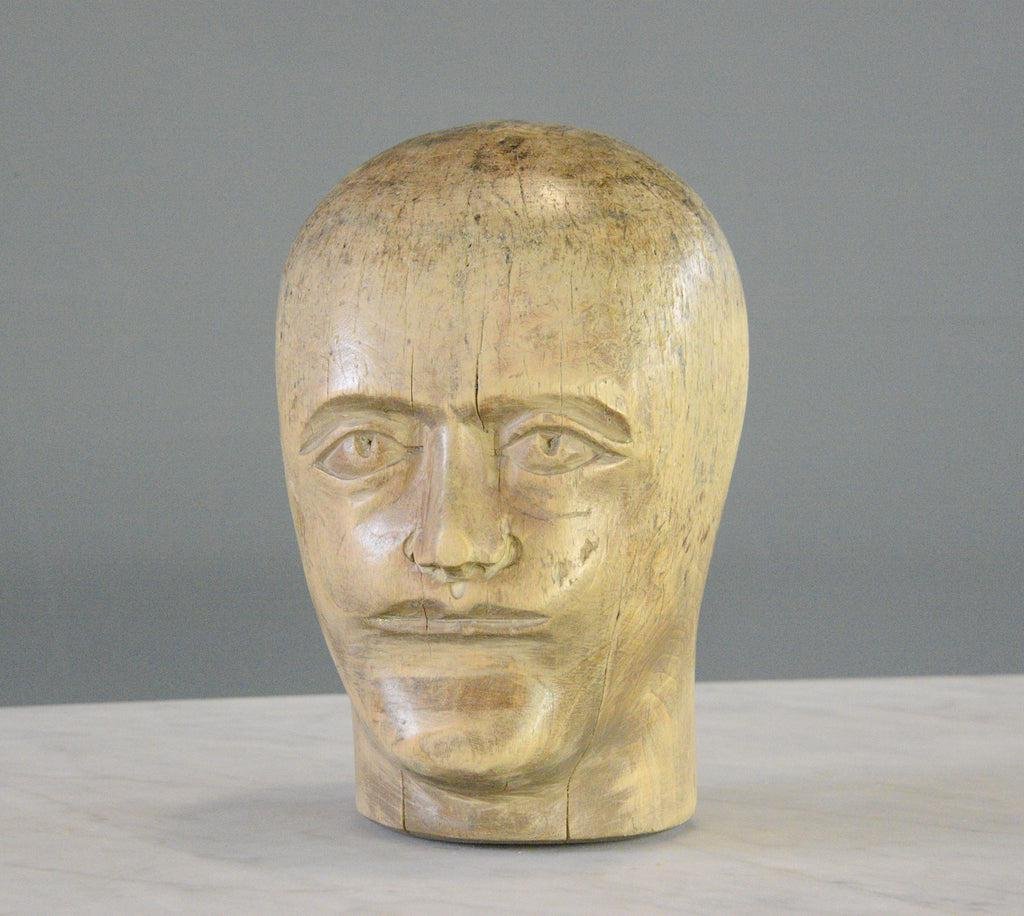 German Carved Wooden Milliners Head, 1910 for sale at Pamono
