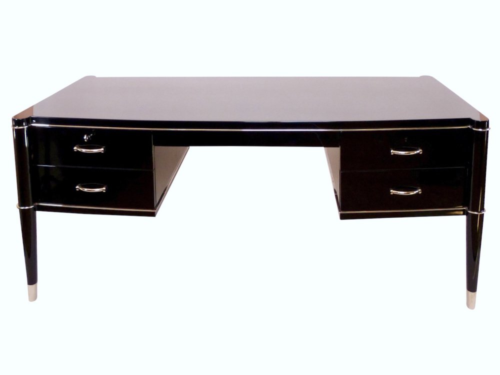 Art Deco Black Desk from De Coene Frères, Belgium, 1940s for sale at Pamono