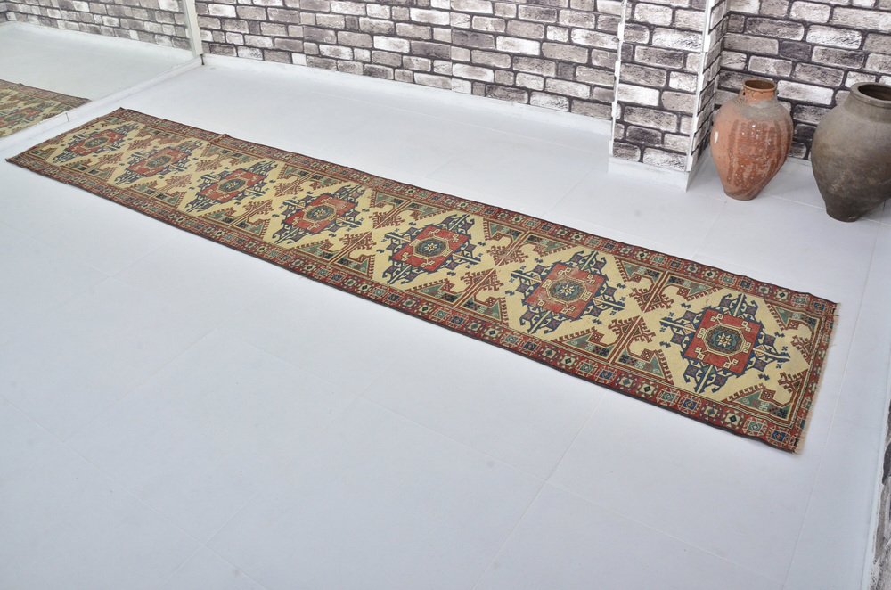 Large Vintage Runner Rug, 1960s for sale at Pamono