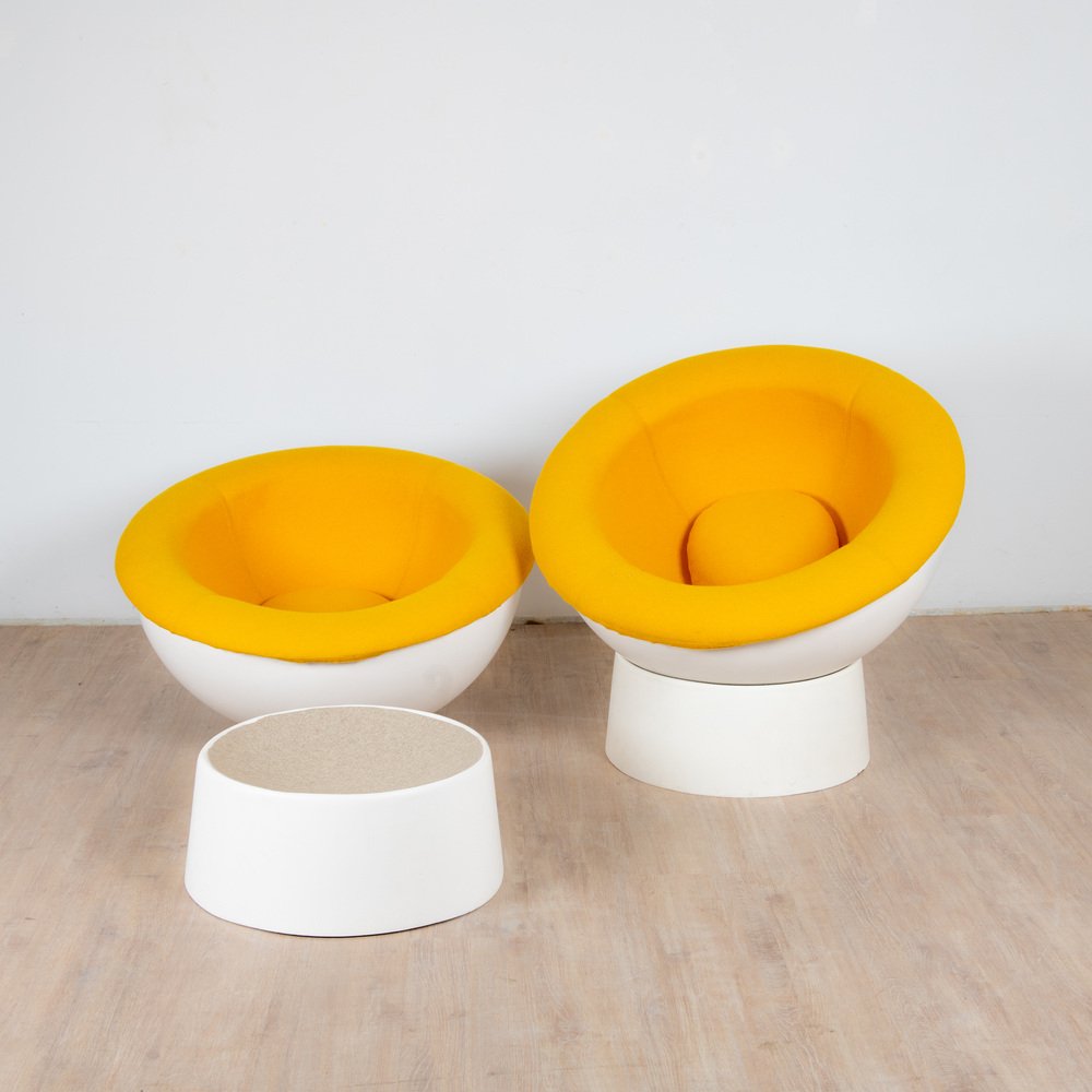 Set of French Fiberglass Sphere Chair, 1960 for sale at Pamono