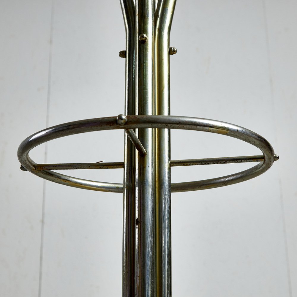 Postmodern 4-Arm Coat Rack with Umbrella Holder and Black Vinyl Spheres ...