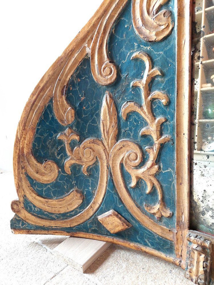 18th Century Italian Blue and Gold Church Mirror for sale at Pamono
