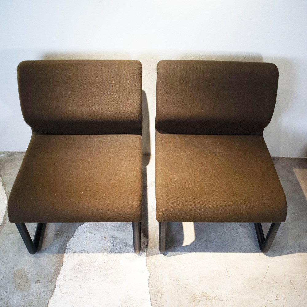 Italian Dining Lounge Chairs from Tecno, 1980s, Set of 4 for sale at Pamono