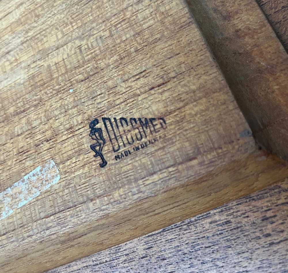 Mid-Century Danish Cabaret Glass Bowls from Holmegaard with Teak Tray from Digsmed, 1960s, Set ...