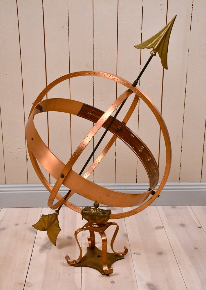 Large Swedish Wrought Iron, Brass and Copper Garden Sundial, 1960s for ...