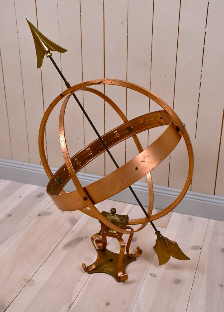 Large Swedish Wrought Iron, Brass and Copper Garden Sundial, 1960s for ...