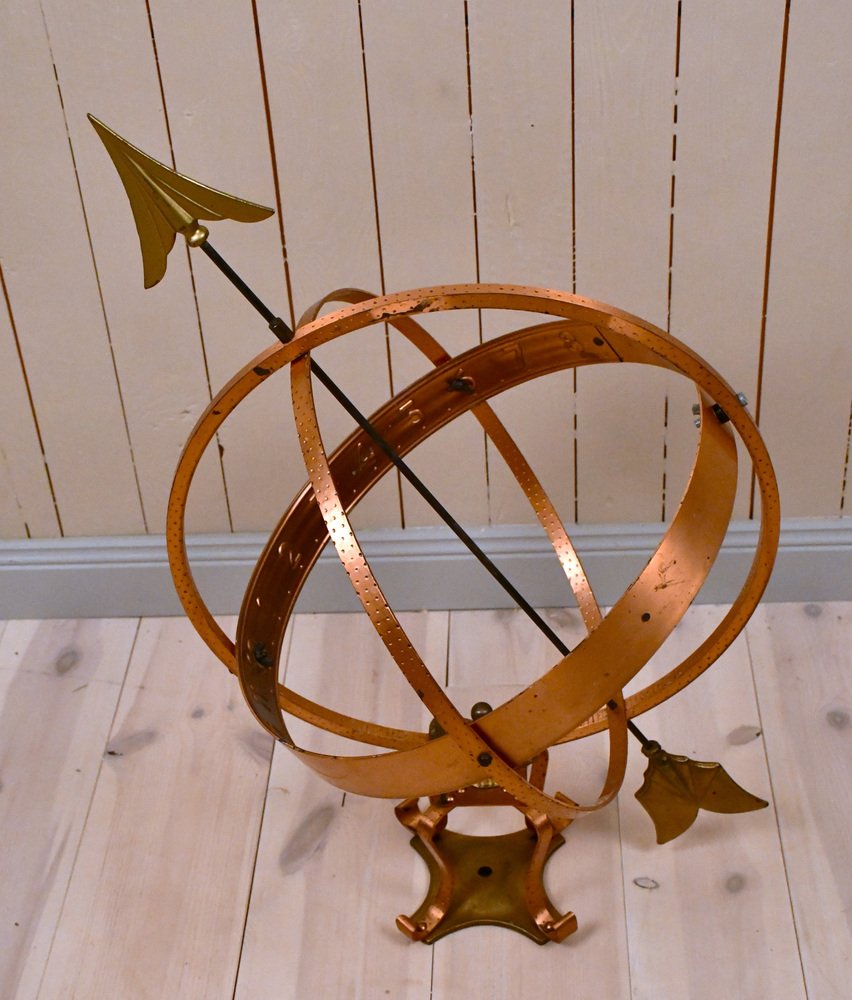 Large Swedish Wrought Iron, Brass and Copper Garden Sundial, 1960s for ...