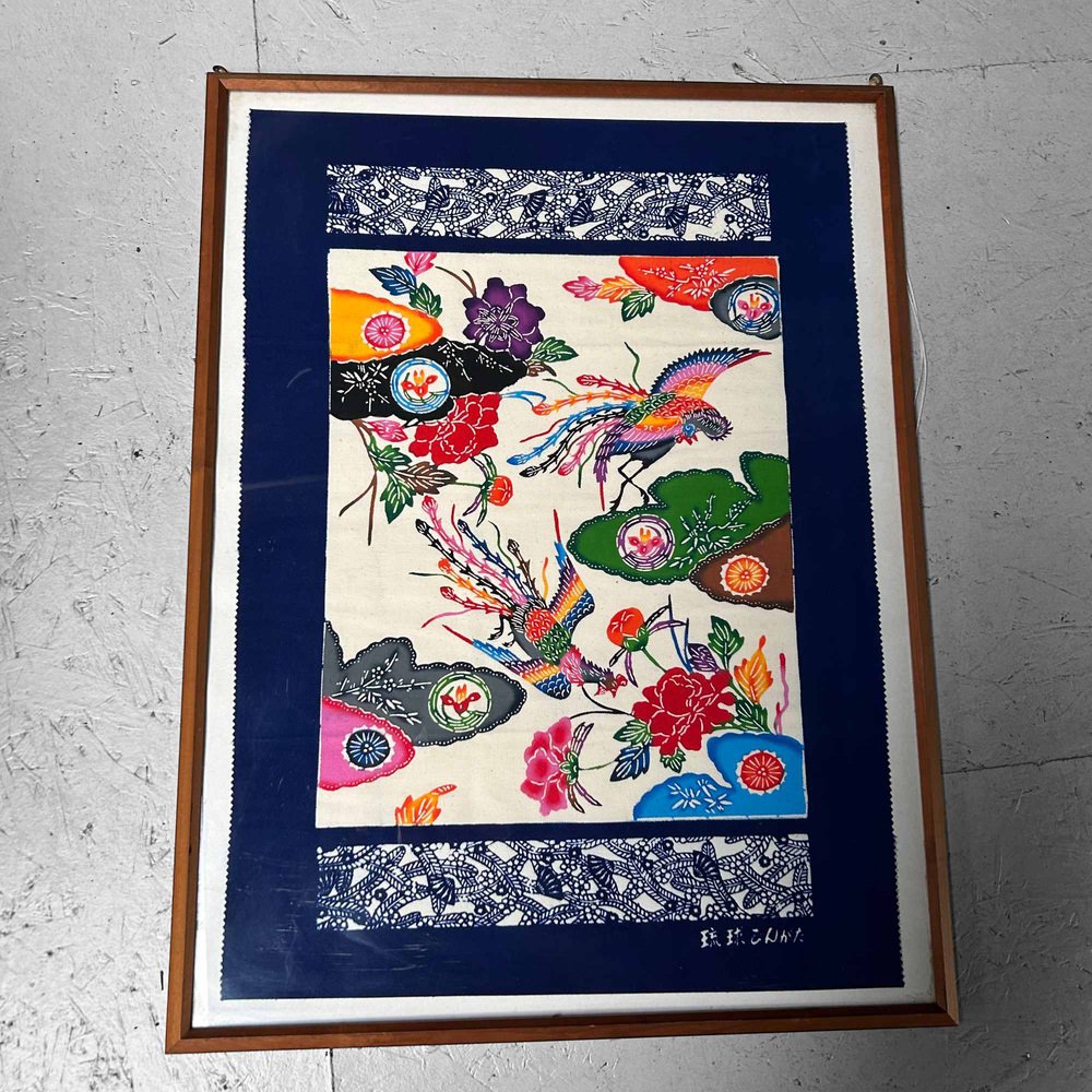 Bingata Okinawan Textile, Ryukyu, Japan, 1960s for sale at Pamono