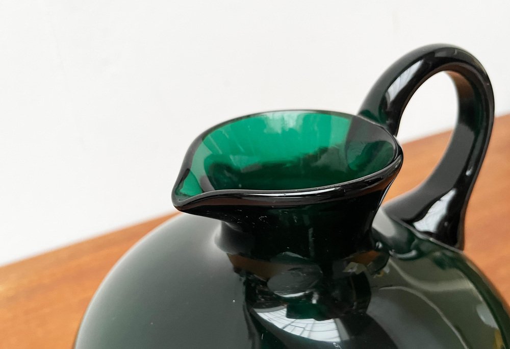 Art Deco German Green Glass Jug by Prof. Bruno Mauder for Zwiesel ...