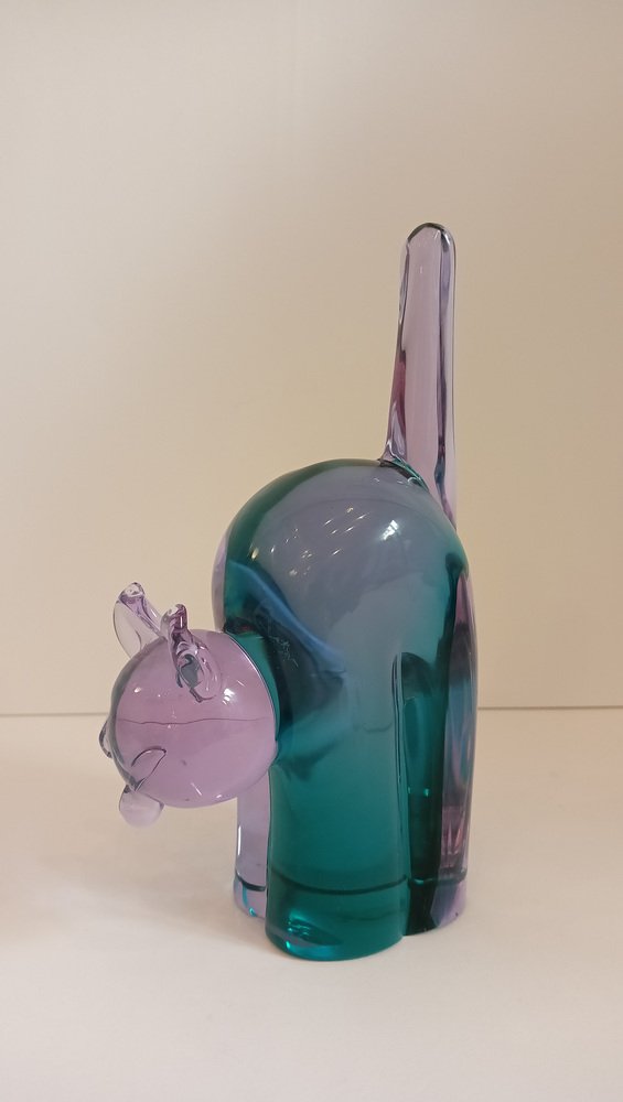 Sculpture en Verre en Forme de Chat par Archimede Seguso, Murano ...