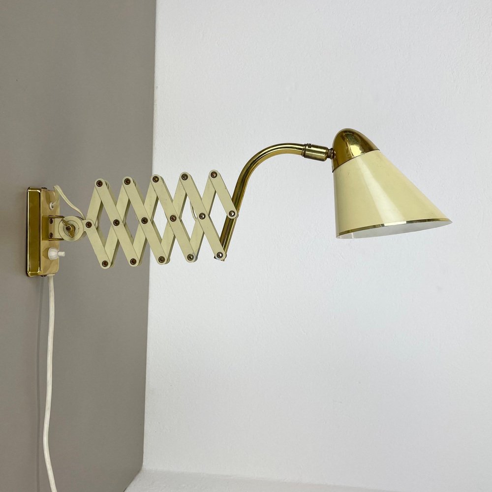 Scissors Wall Light in Brass and Metal from Sis Leuchten, Germany ...
