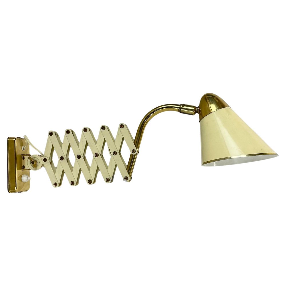 Scissors Wall Light in Brass and Metal from Sis Leuchten, Germany ...