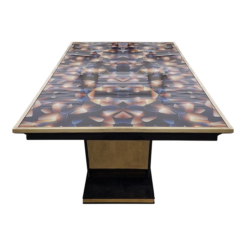 Art Deco Dining Table with Backlit Top for sale at Pamono