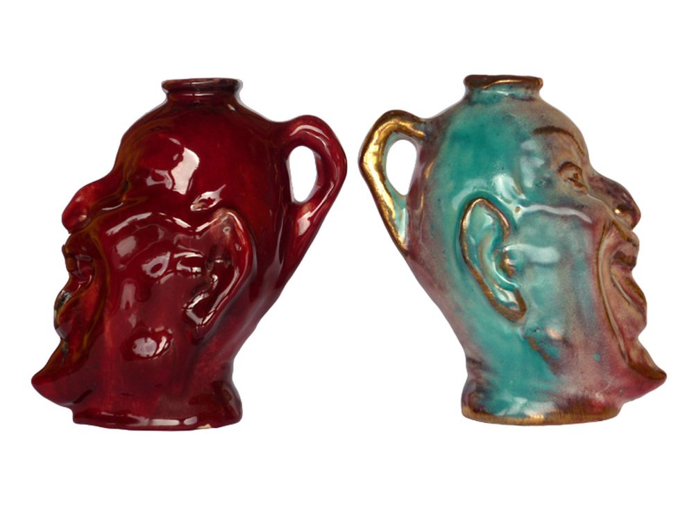 Art Deco Italian Ceramic Anthropomorphic Vases, 1940, Set of 2 for sale ...