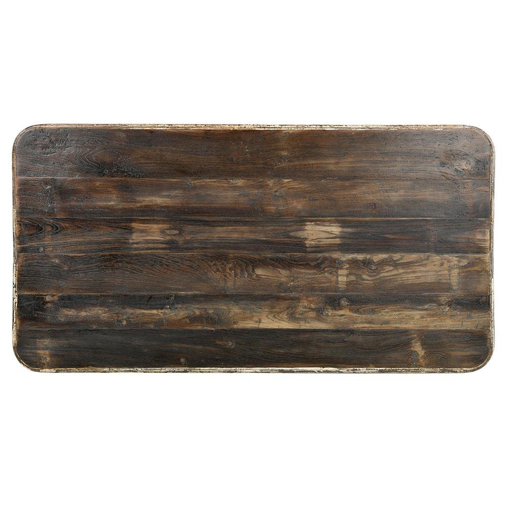 Chopped Metal Table with Wood Top for sale at Pamono