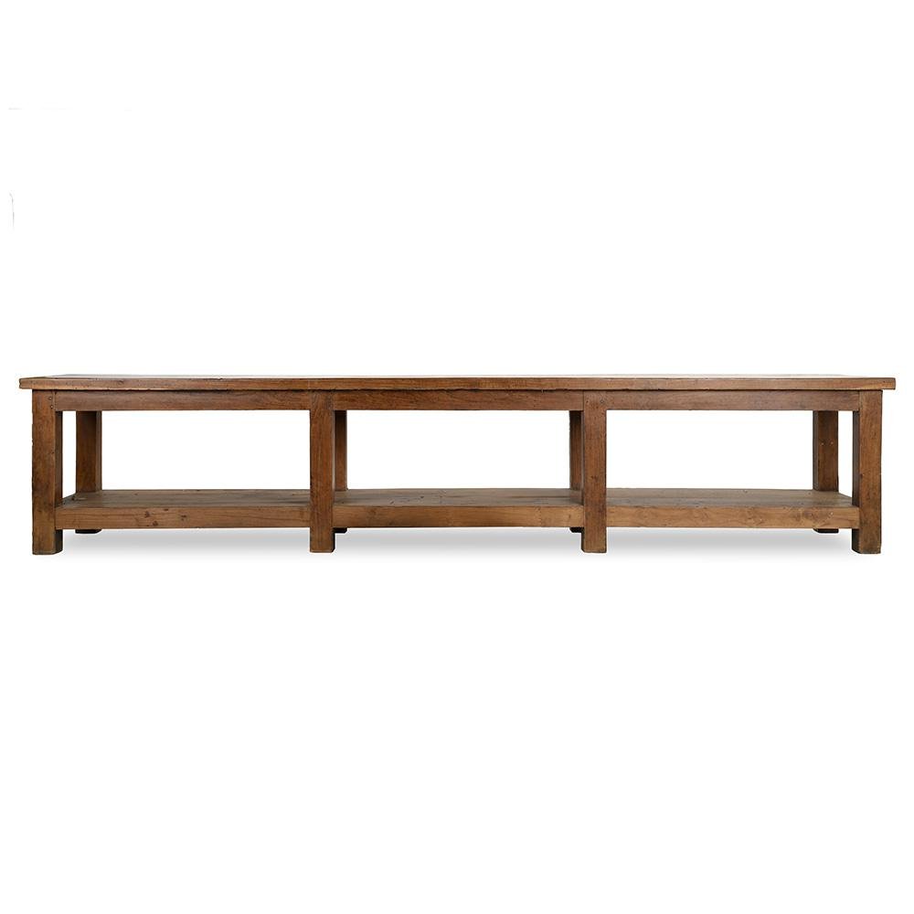Long Wooden Coffee or Low Console Table for sale at Pamono
