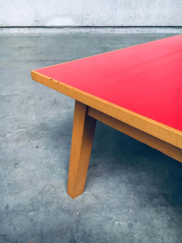 Mid-Century Red Coffee Table, Belgium, 1950s for sale at Pamono