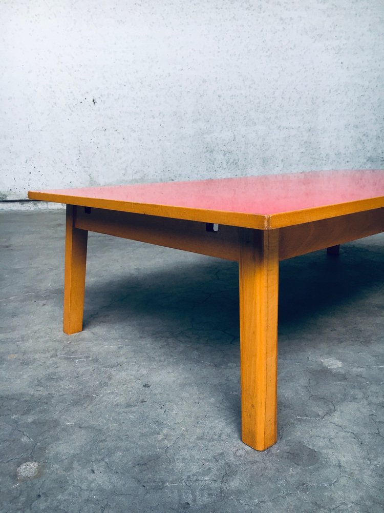 Mid-Century Red Coffee Table, Belgium, 1950s for sale at Pamono