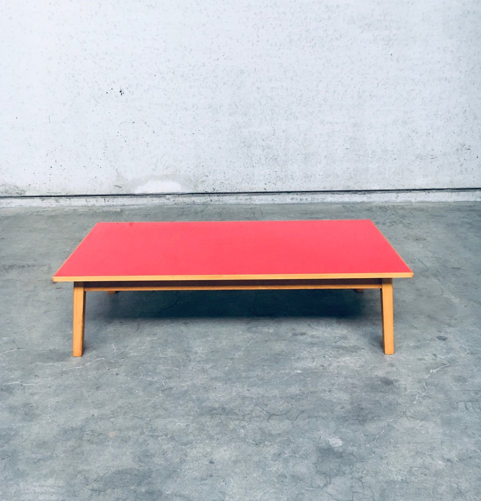 Mid-Century Red Coffee Table, Belgium, 1950s for sale at Pamono
