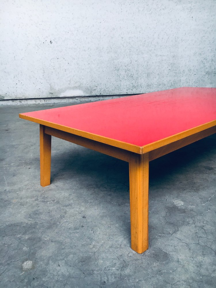 Mid-Century Red Coffee Table, Belgium, 1950s for sale at Pamono