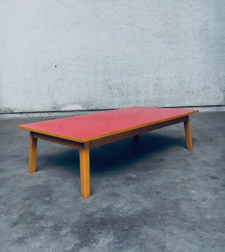 Mid-Century Red Coffee Table, Belgium, 1950s for sale at Pamono