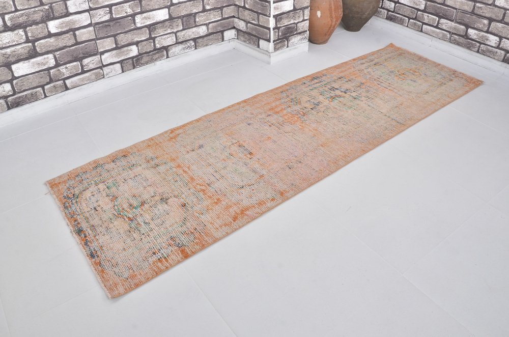 Vintage Pastel Wool Runner Rug, 1960s for sale at Pamono