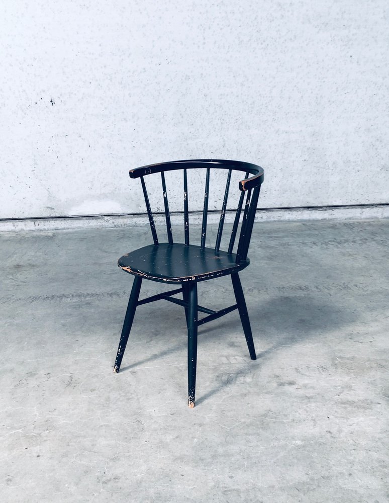 Mid-Century Scandinavian Design Curved Spindle Back Side Chair, Denmark ...