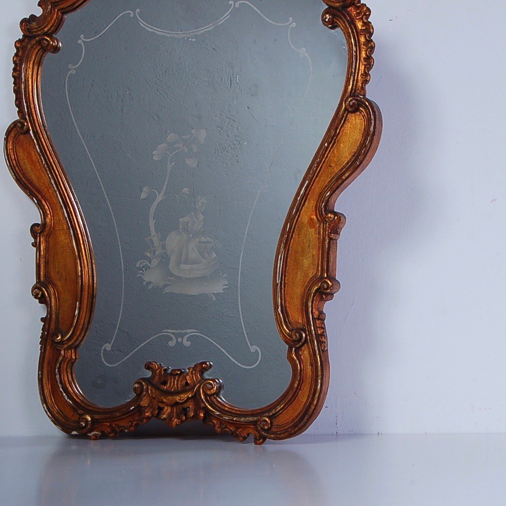 Late Liberty Mirror with Wooden Frame, 1930s for sale at Pamono