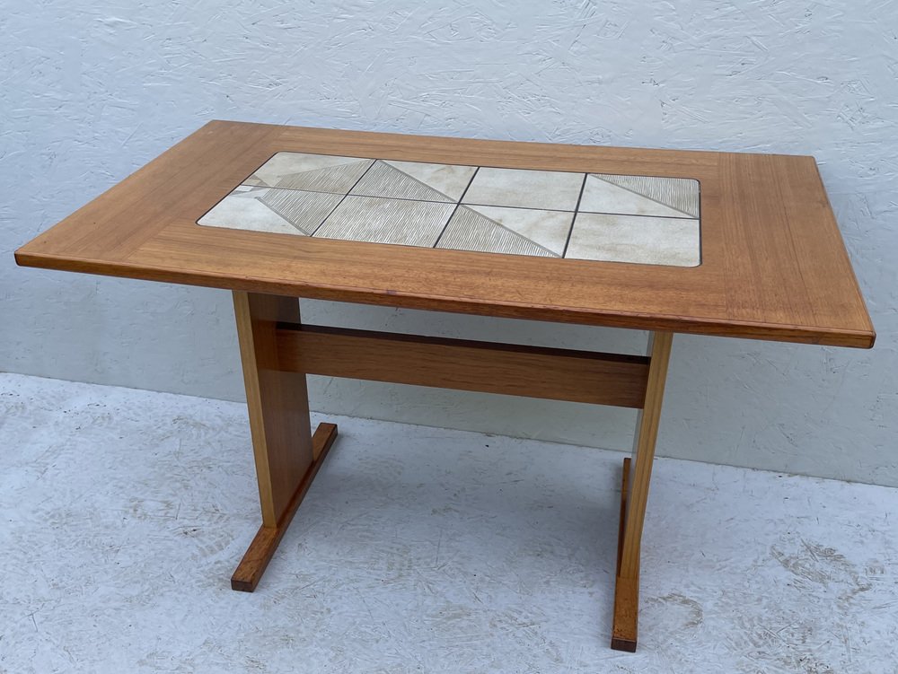 Small Mid-Century Teak and Tile Dining Table from Gangso Mobler for ...