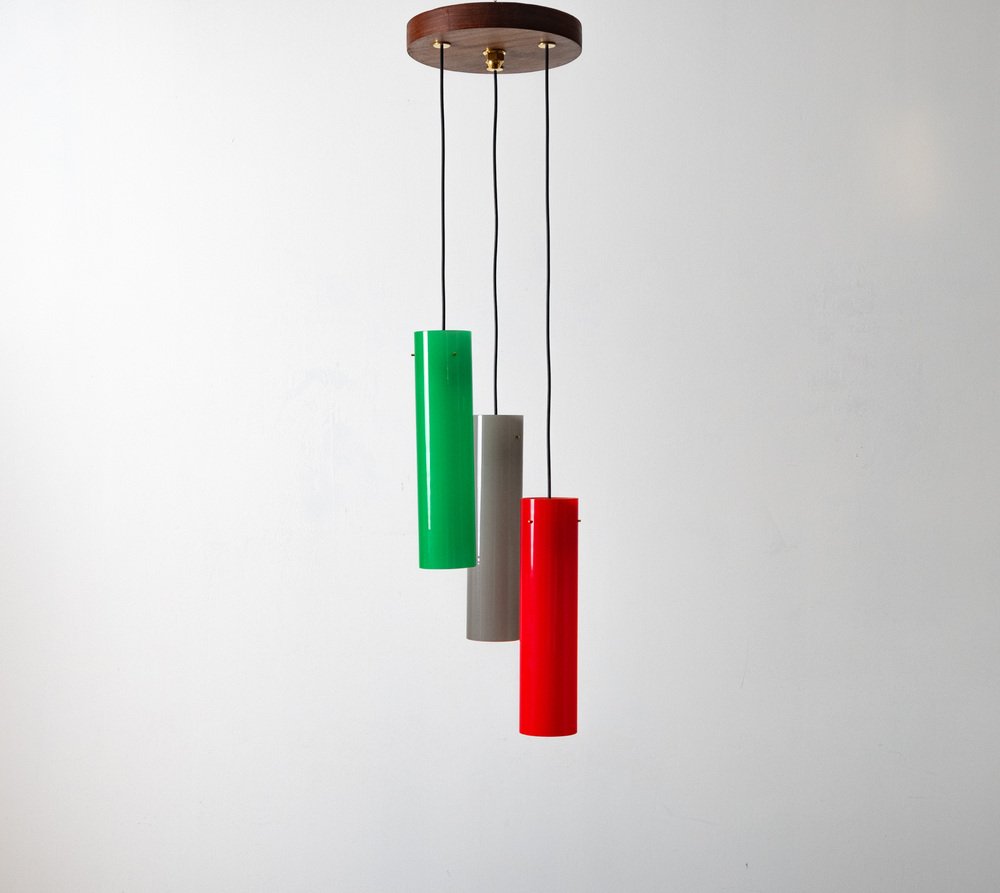 Mid-Century Red Pendant Light, 1950s for sale at Pamono
