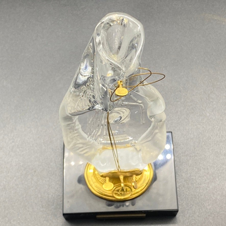 Glass Guitar Statue from Daum, 1984 for sale at Pamono