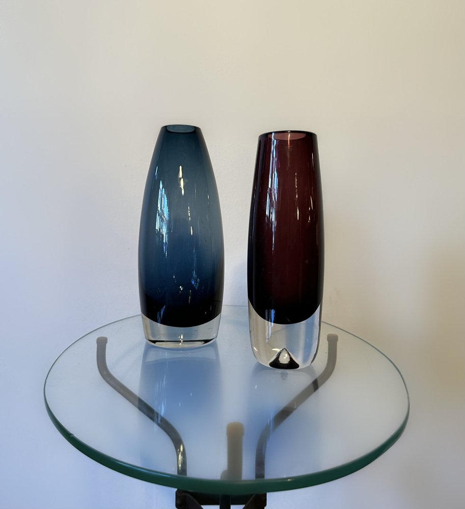 Mid-Centery Modern Thick Glass Vase by Tamara Aladin for Riihimäki ...
