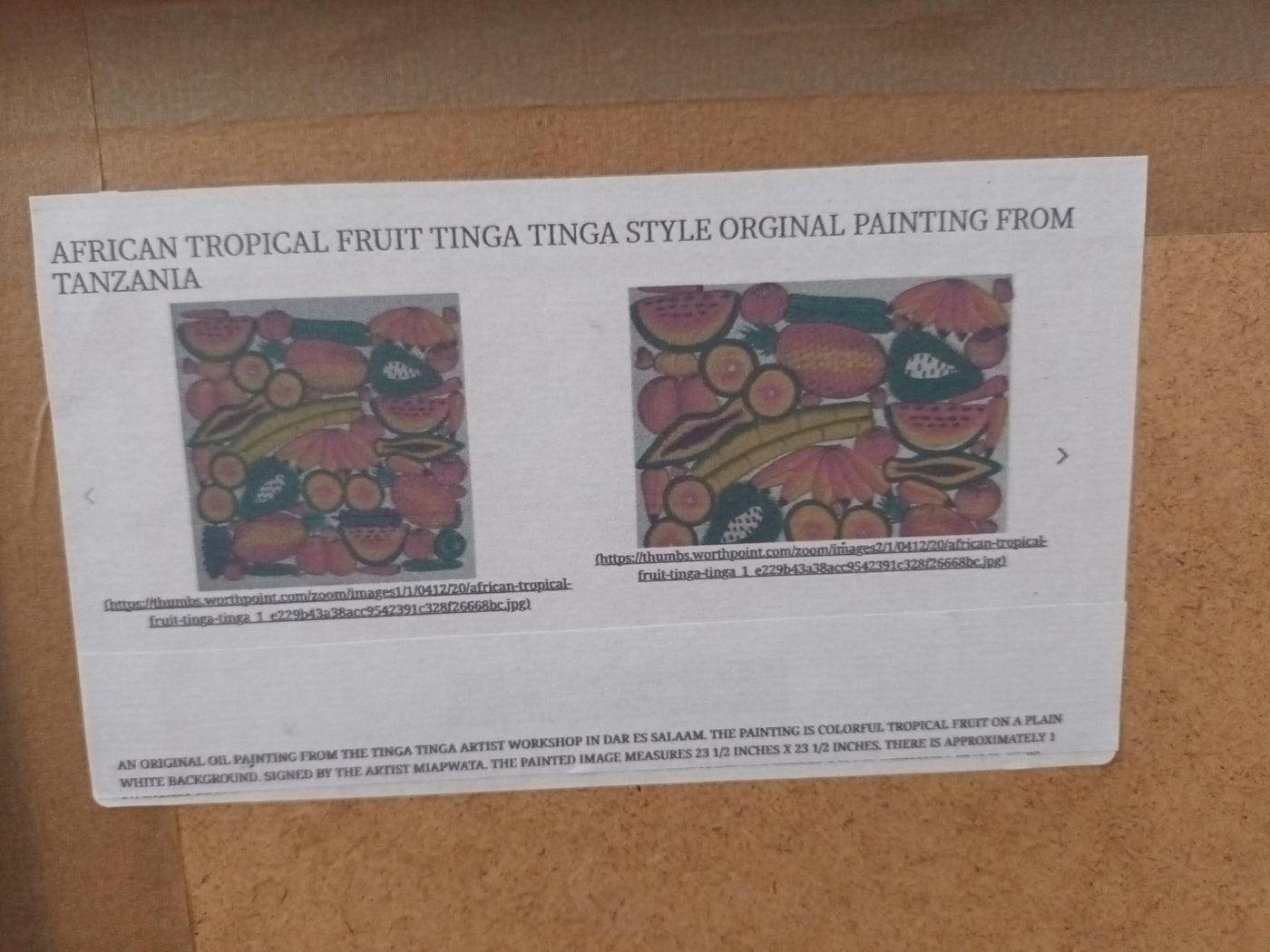 Tinga Tinga Artist, Fruit & Vegetables, Oil on Board for sale at Pamono