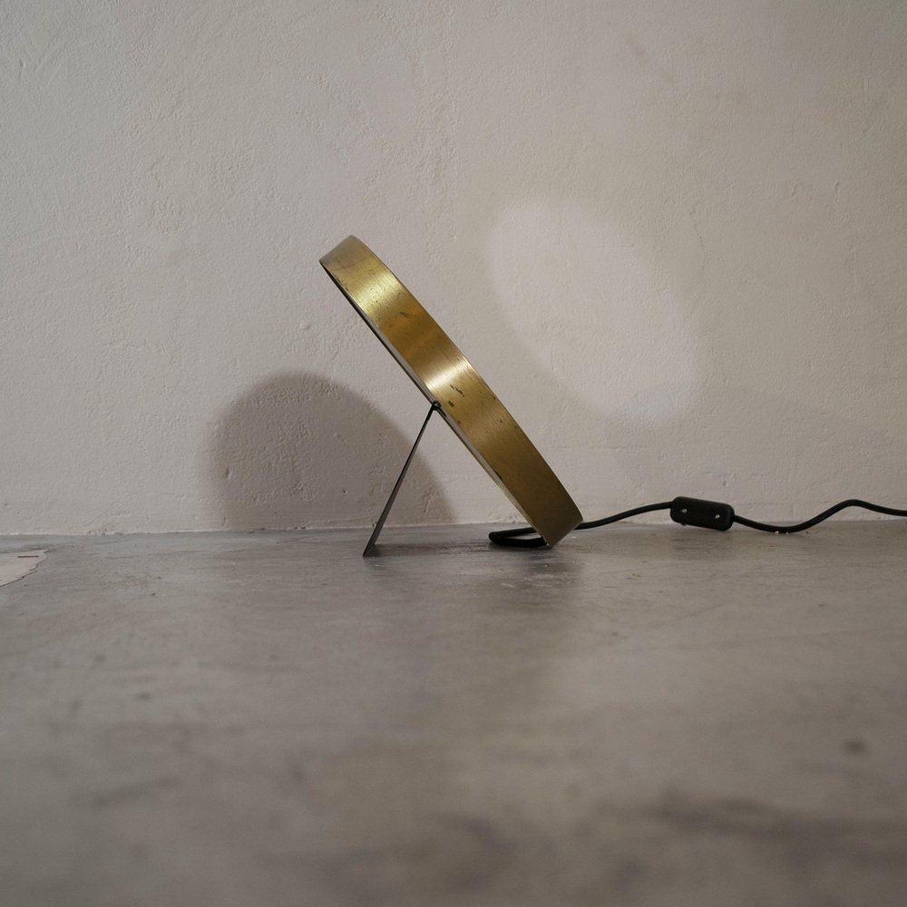 Illuminating Infinity Mirror with Brass Frame, 1970s for sale at Pamono
